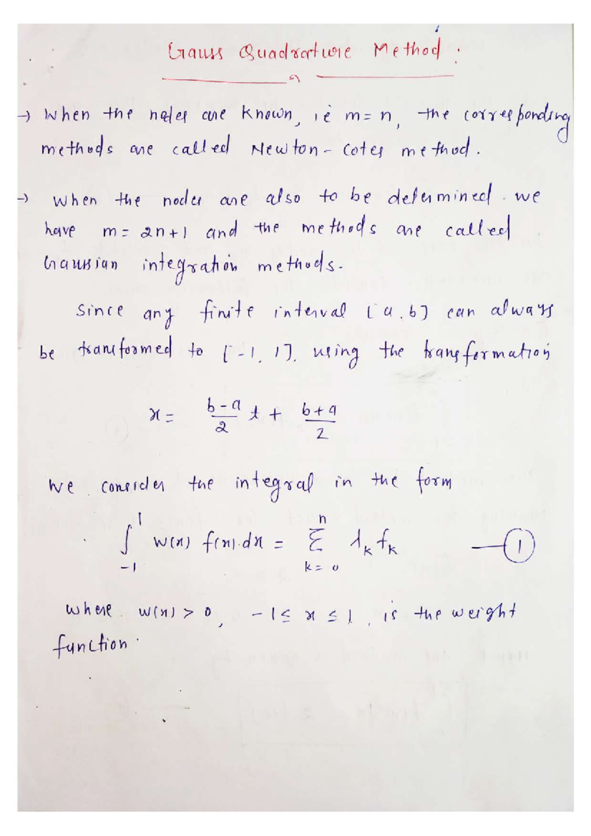 ANM Lecture-18: Gauss Legendre Integration Methods Explained - Studocu