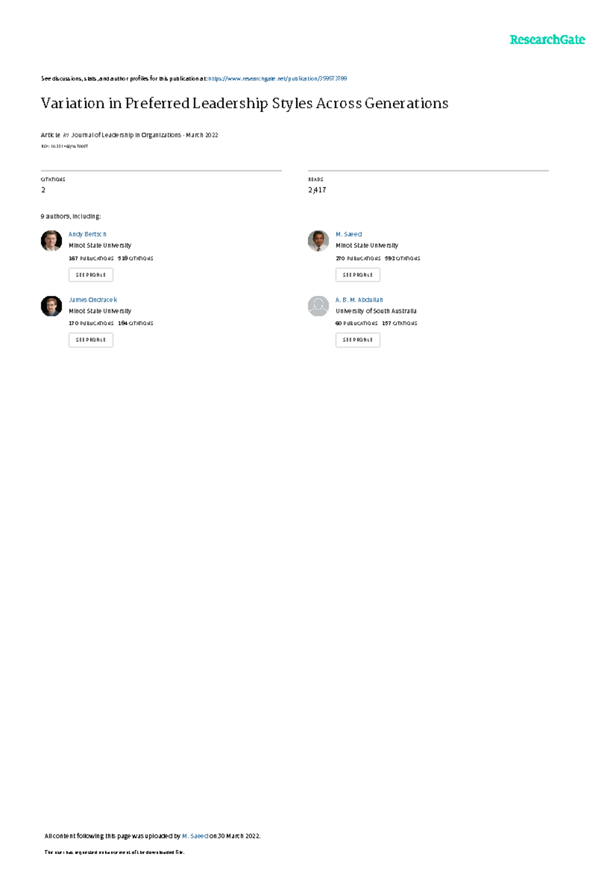 Variation in Leadership Styles by Generation: JLO 202204 Study Insights ...