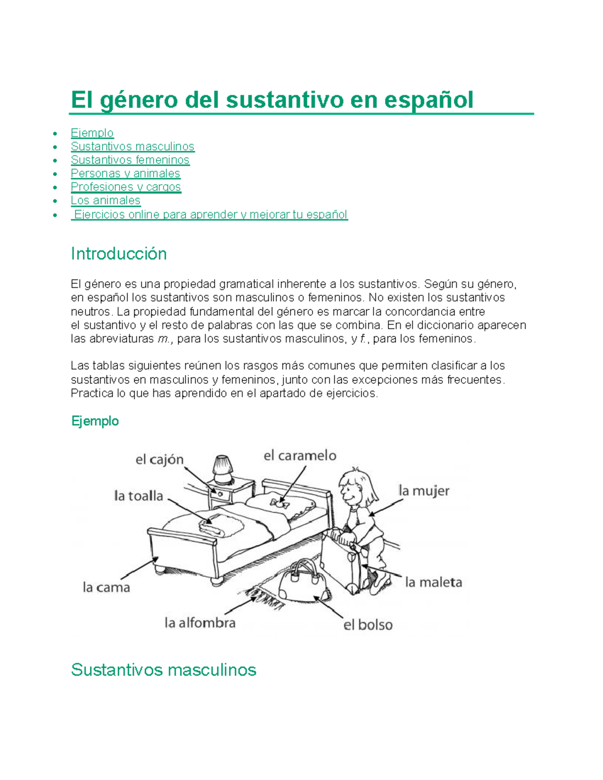 El género del sustantivo en español: Masculinos y femeninos - Studocu
