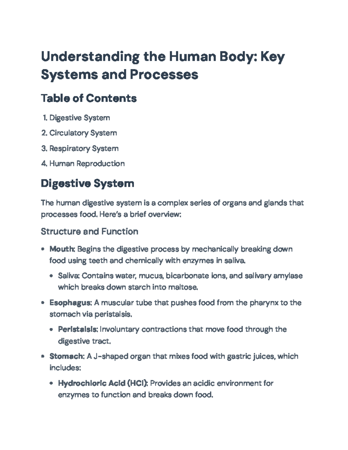 Human Body Systems Overview: Digestive, Circulatory, Respiratory ...
