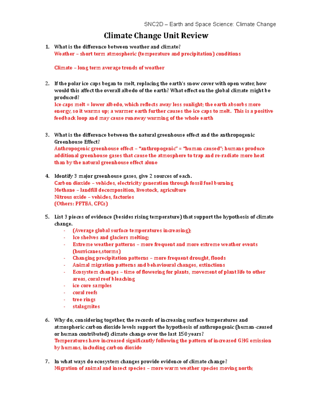 Grade 10 Science Exam Notes: Comprehensive Review of All Units - Studocu