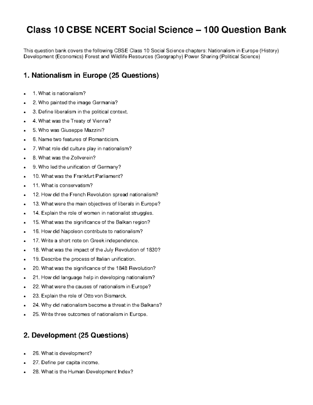 Class 10 CBSE SST 100 Question Bank: History, Economics, Geography, Pol ...