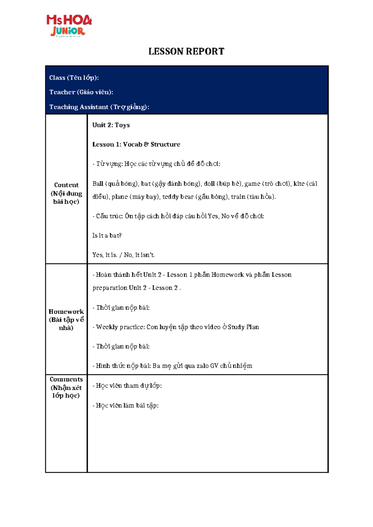 Lesson Report - Unit 2, Lesson 1 - Explorer 1 - Studocu