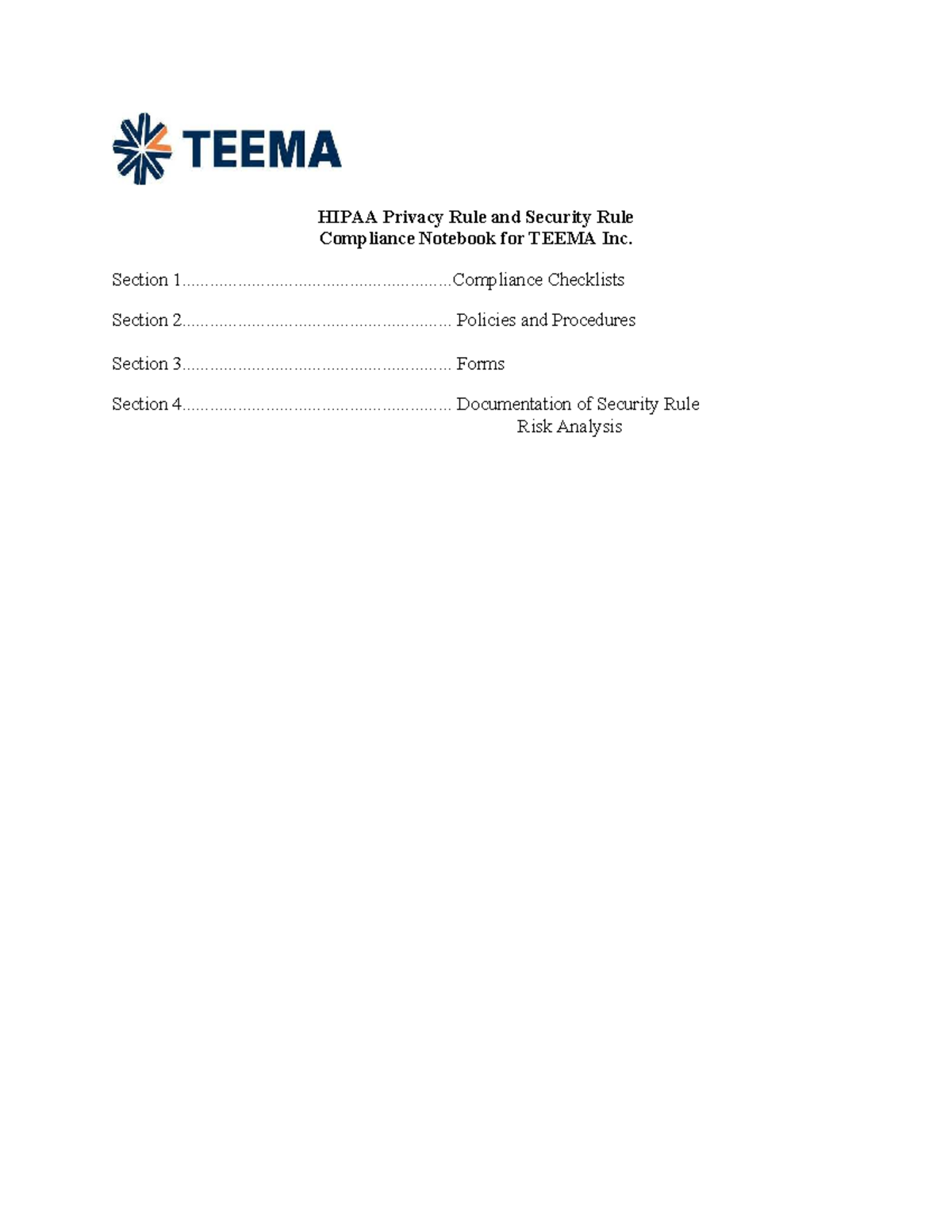 HIPAA Compliance Manual for TEEMA Inc. - Policies & Procedures - Studocu