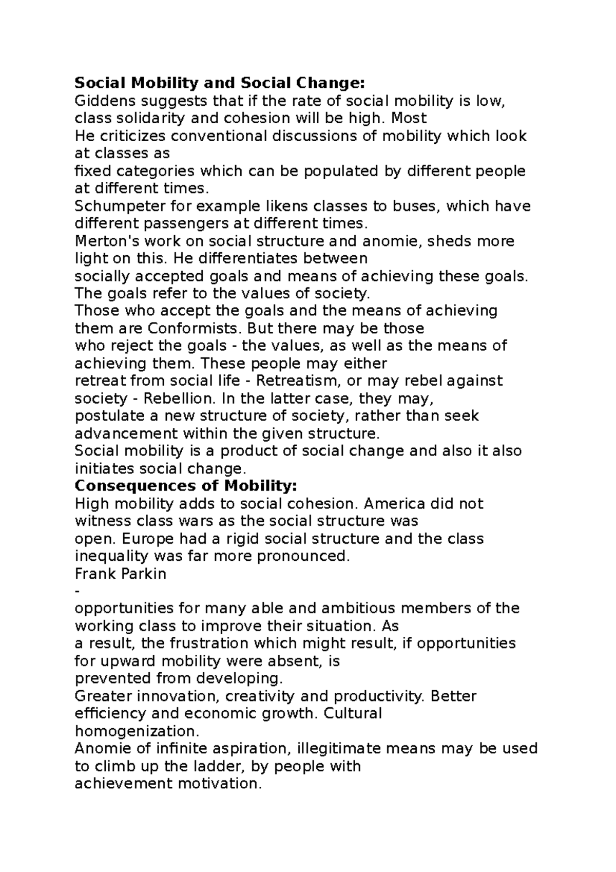 SOC 302: Social Mobility and Change in Societal Structures - Studocu