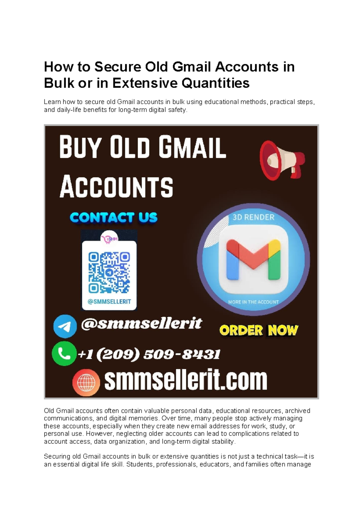 Securing Old Gmail Accounts in Bulk: A Practical Guide - Studocu
