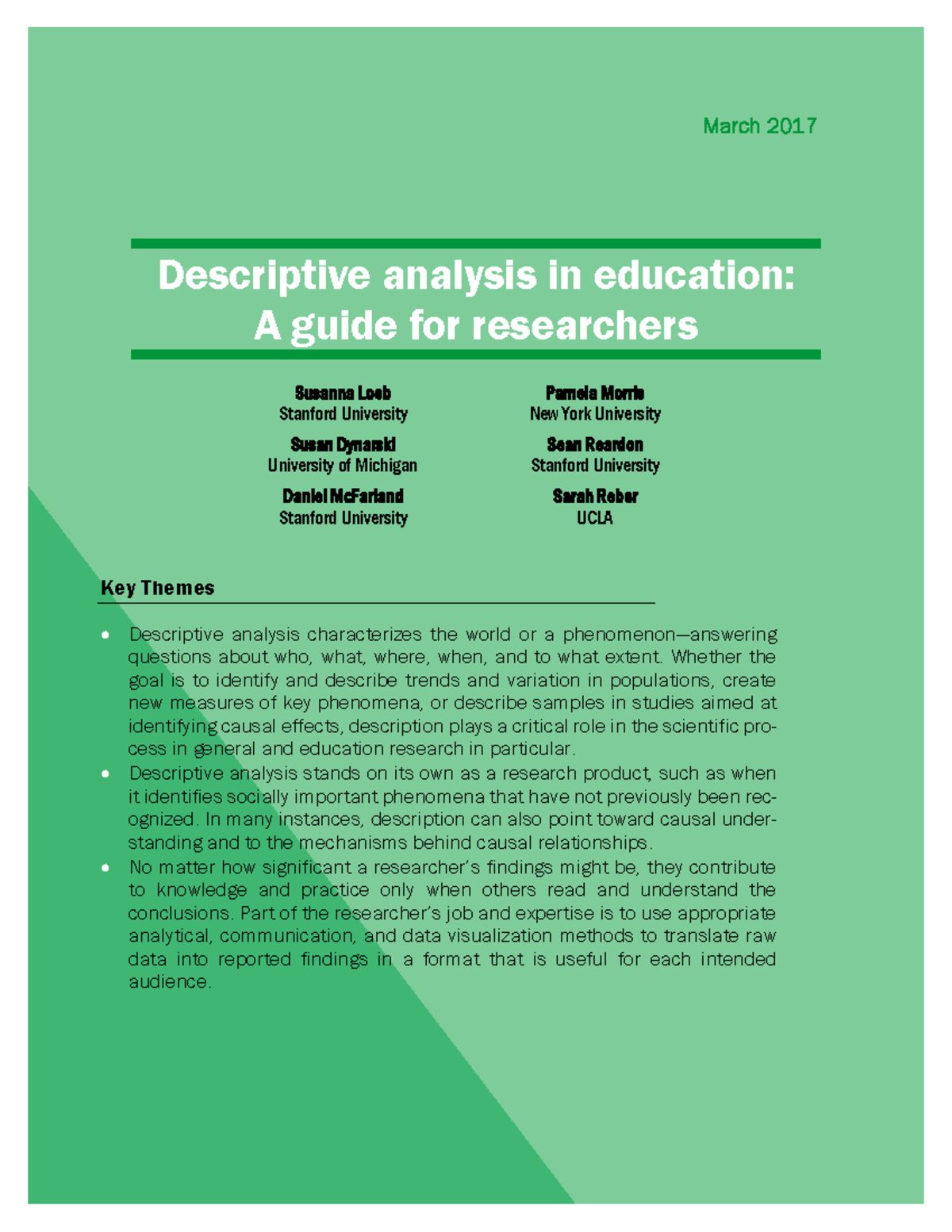 Descriptive Analysis in Education: A Comprehensive Research Guide (NCEE ...