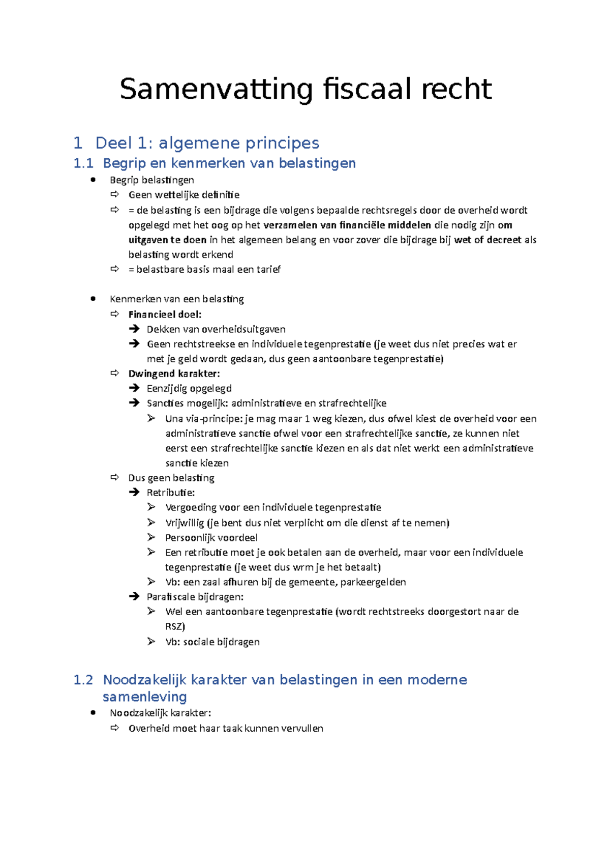 Samenvatting Fiscaal Recht: Belangrijke Principes en Aanslagprocedures ...