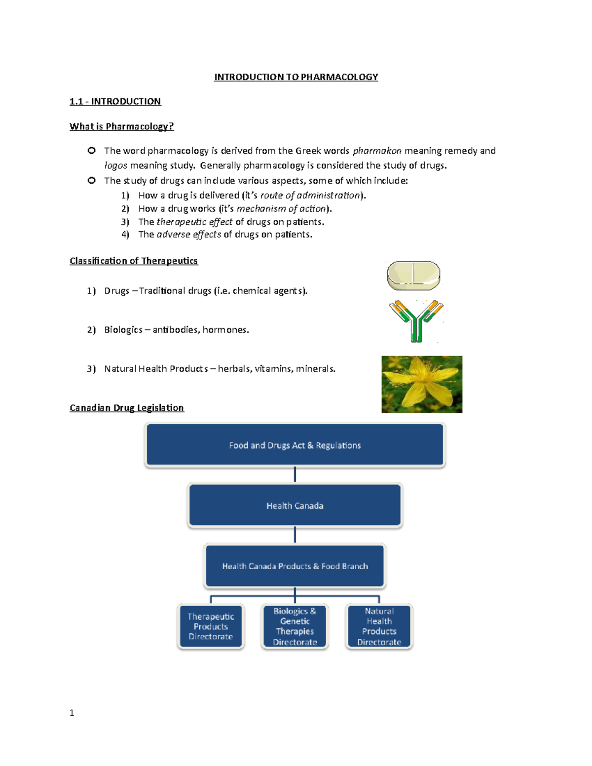 Module 1 - Intro to Pharmacology Concepts and Drug Mechanisms - Studocu