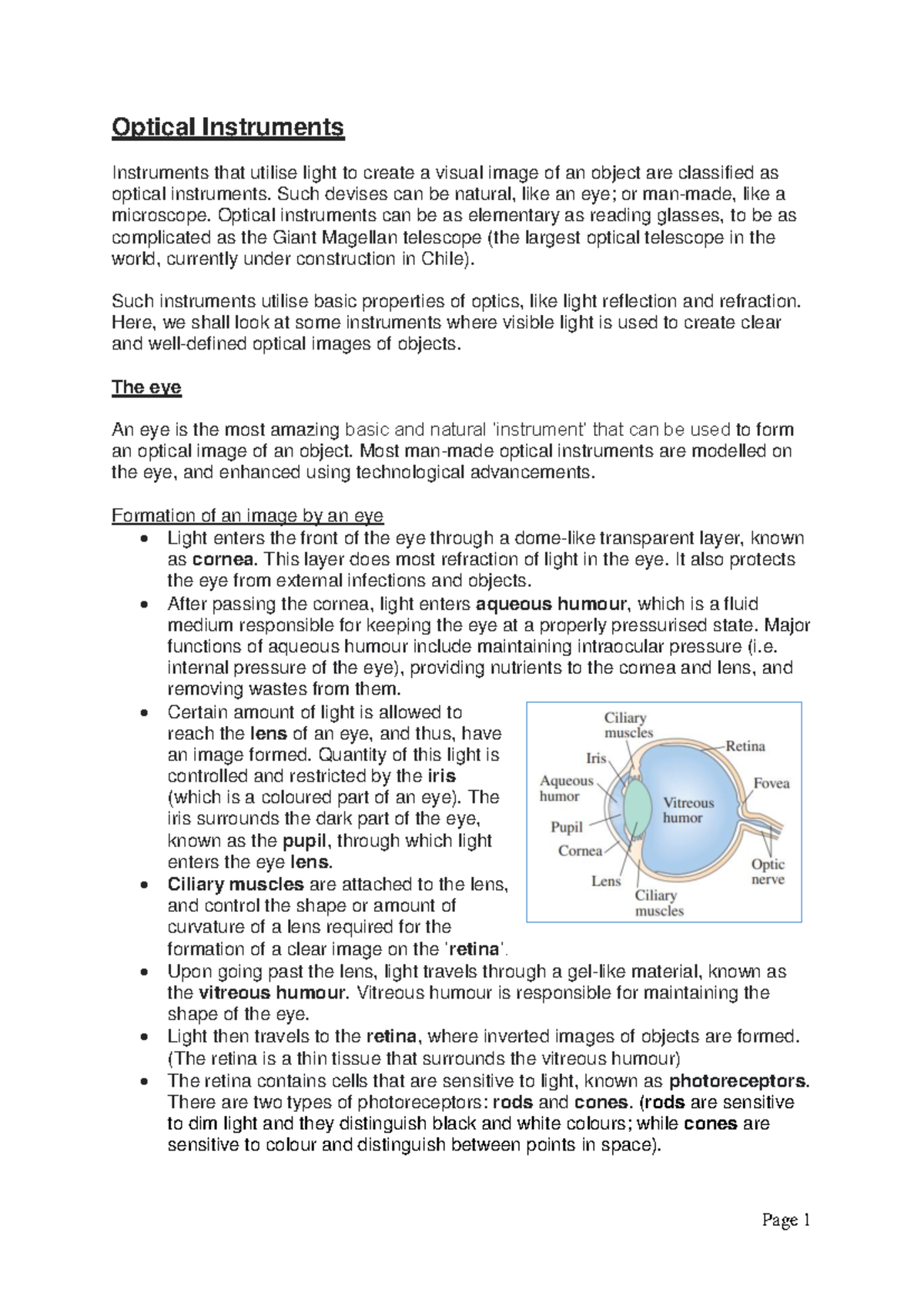 Optical Instruments and Image Formation: Understanding Eyes & Lenses ...