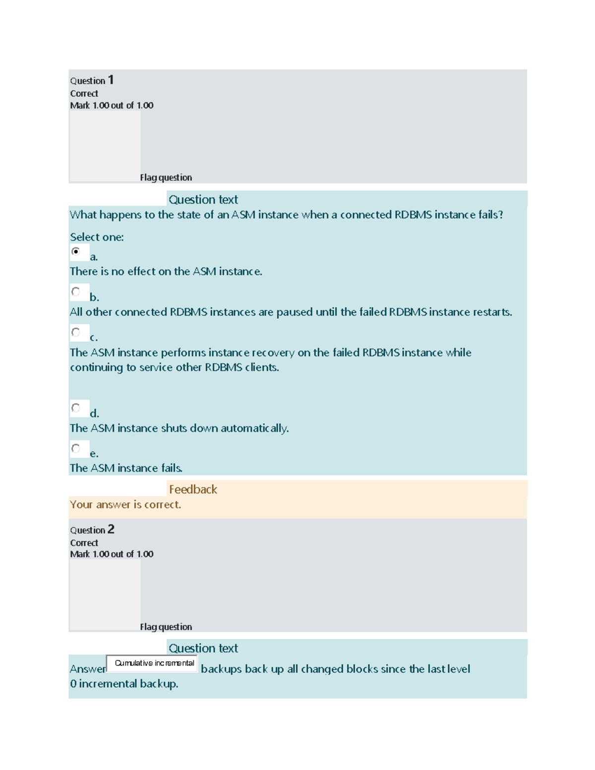 Advanced Database Management Systems Prelim EXAM - Question 1 Correct ...
