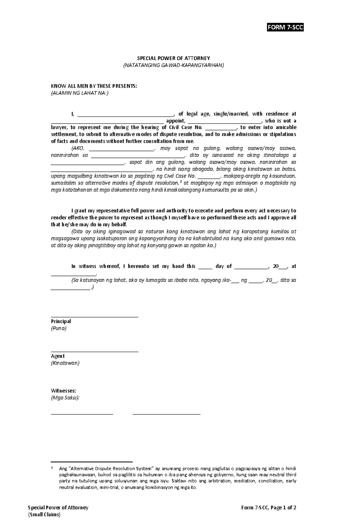 FORM 03-SCC Response - Small Claims Form - Form 3- SCC, Page 1 of 6 ...