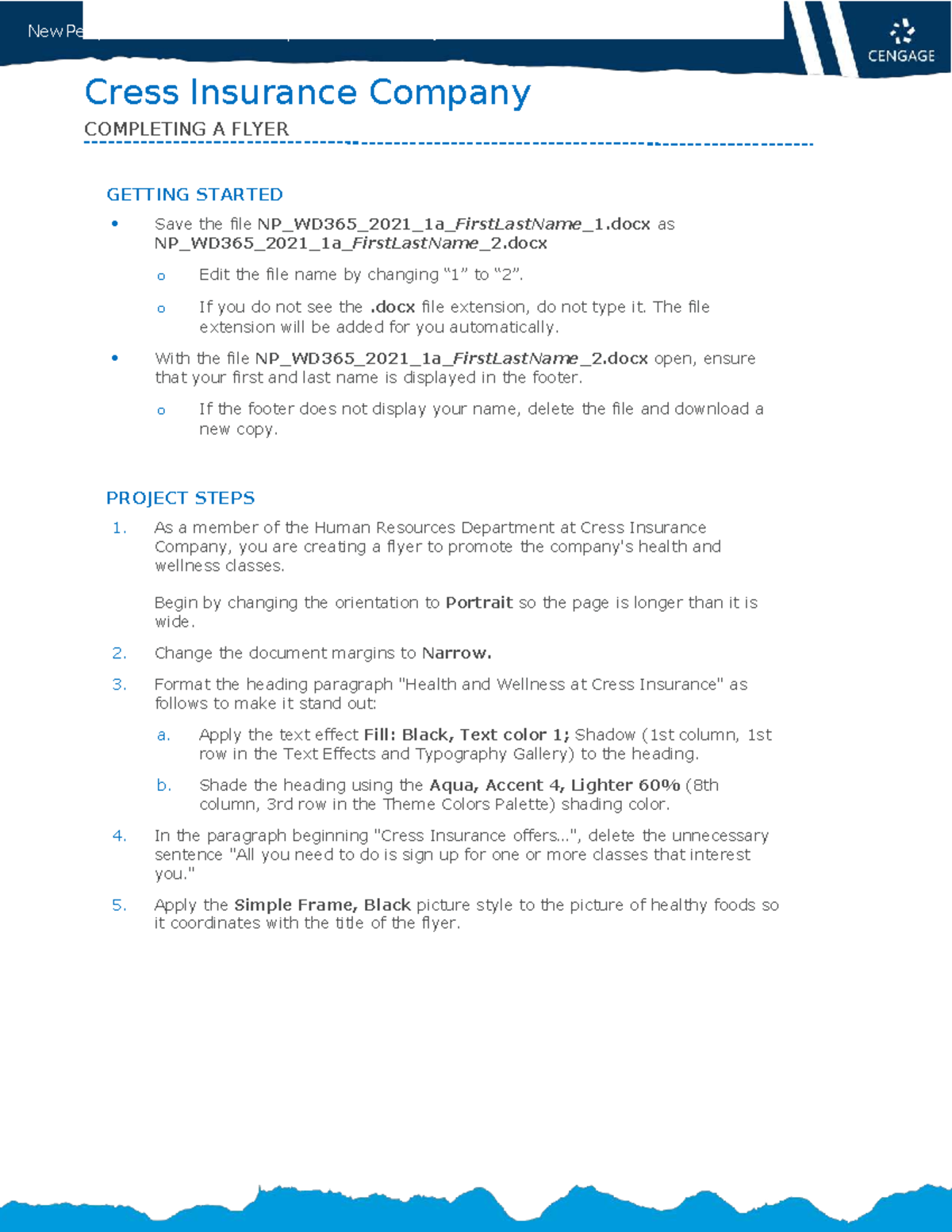 New Perspectives Word Module 1: SAM Project 1a Flyer Instructions - Studocu