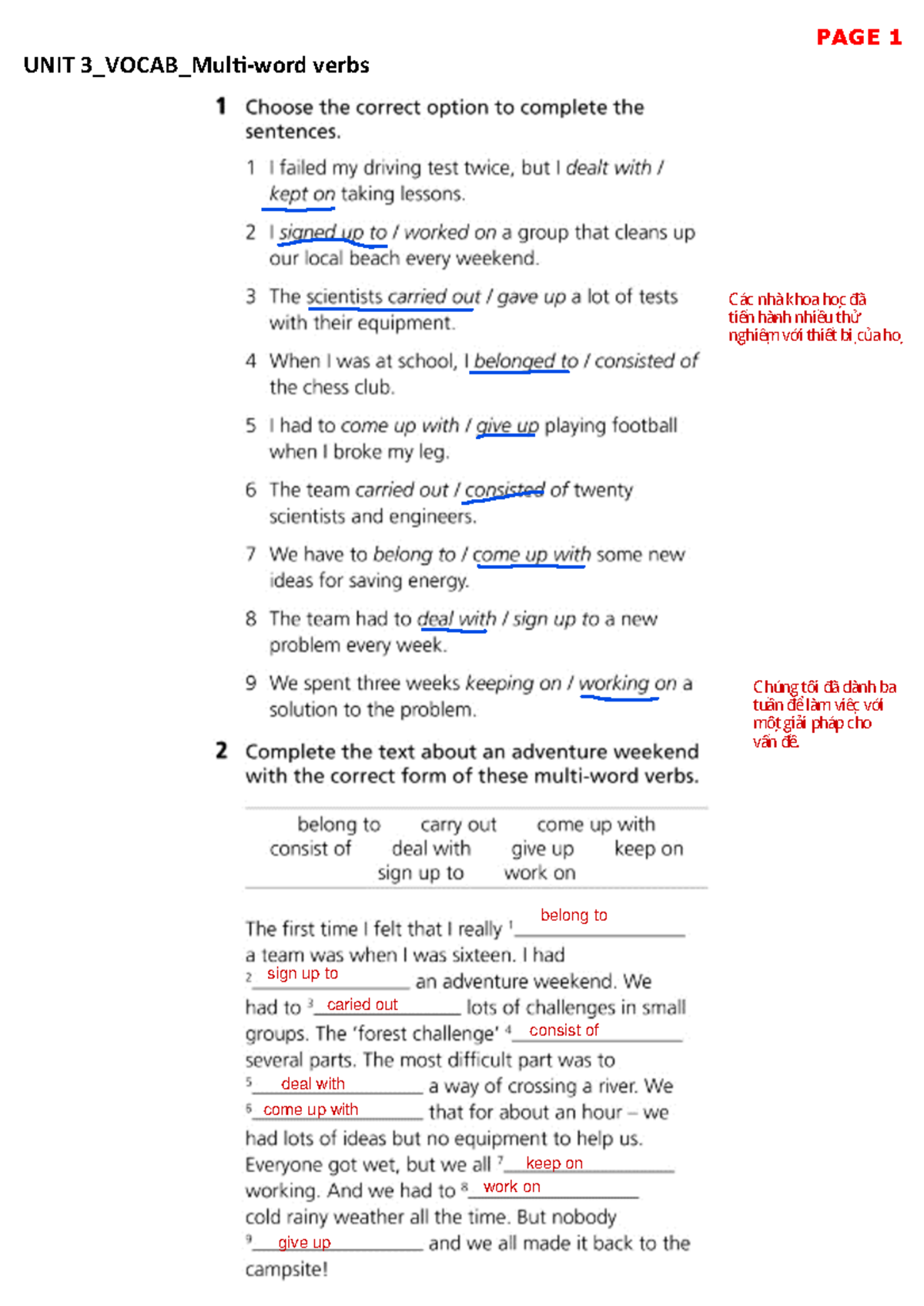 UNIT 3 & 4 Vocabulary and Grammar Review Notes - Studocu