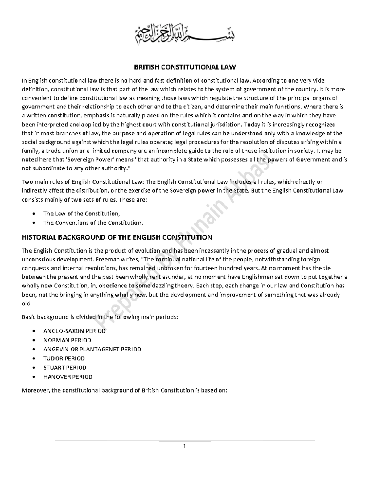 Constitutional Law UK: An Overview of the British Constitution - Studocu