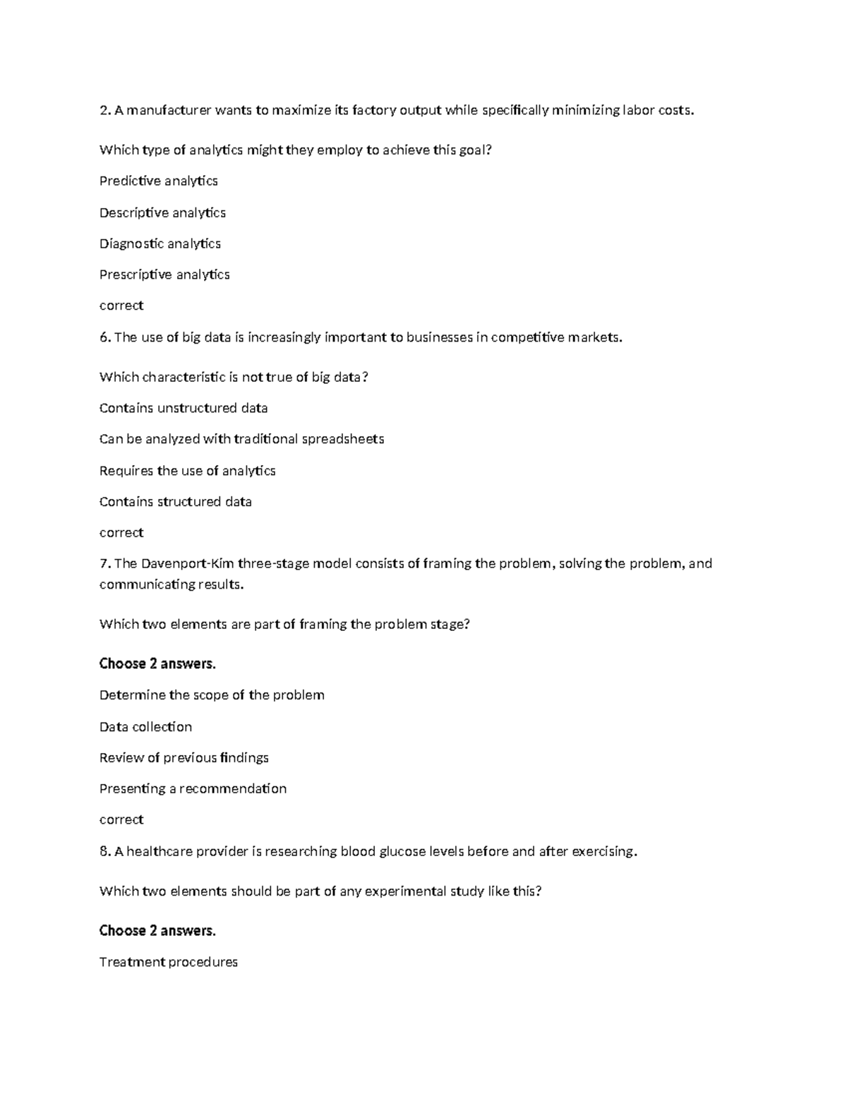 C207 Quiz Study Guide: Key Concepts & Analytics Techniques - Studocu