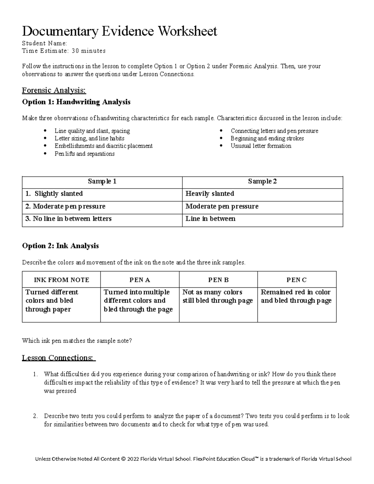 01 04 documentary evidence worksheet - Documentary Evidence Worksheet ...