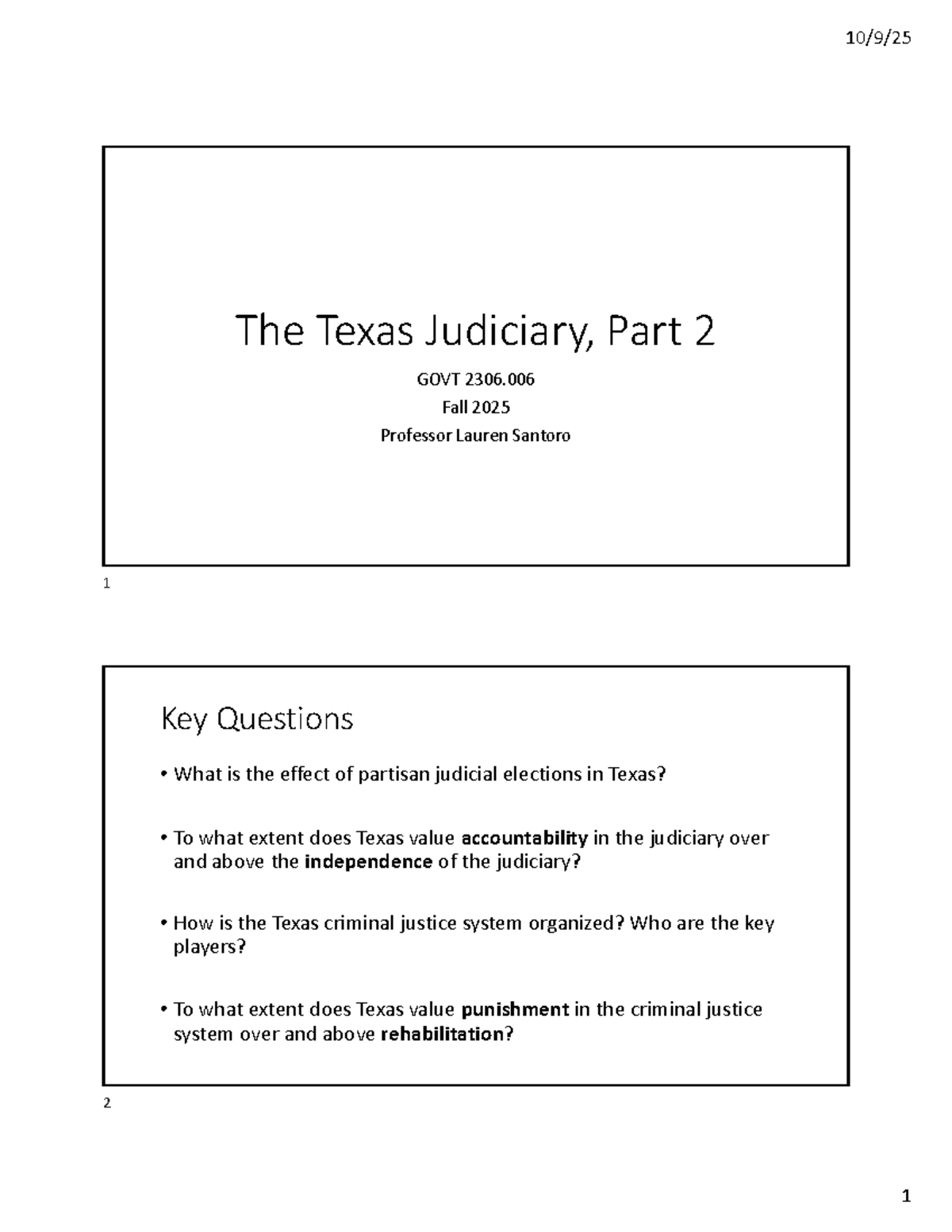 The Texas Judiciary and Criminal Justice System Overview - GOVT 2306. ...
