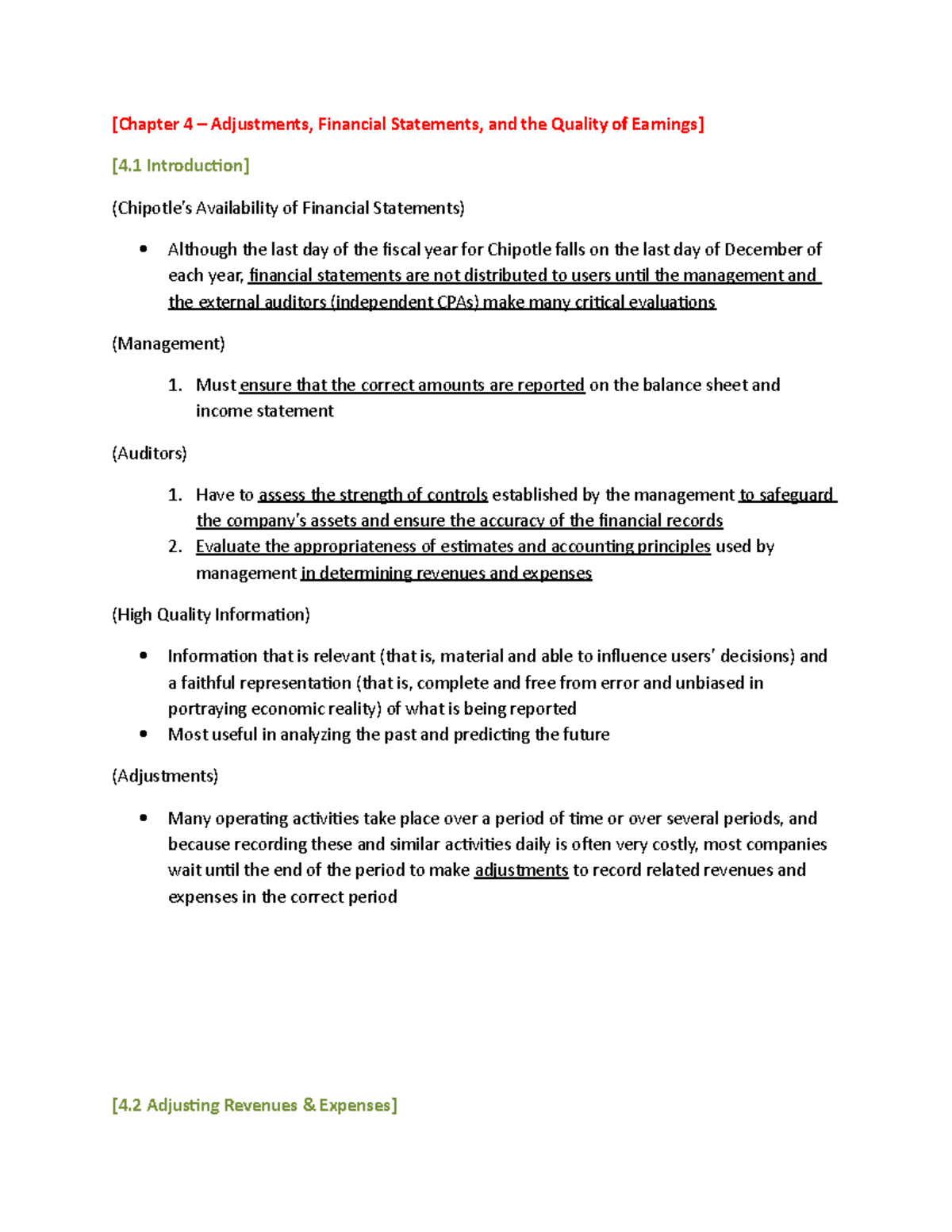 Chapter 4 (Adjusting Entries) - [Chapter 4 – Adjustments, Financial ...