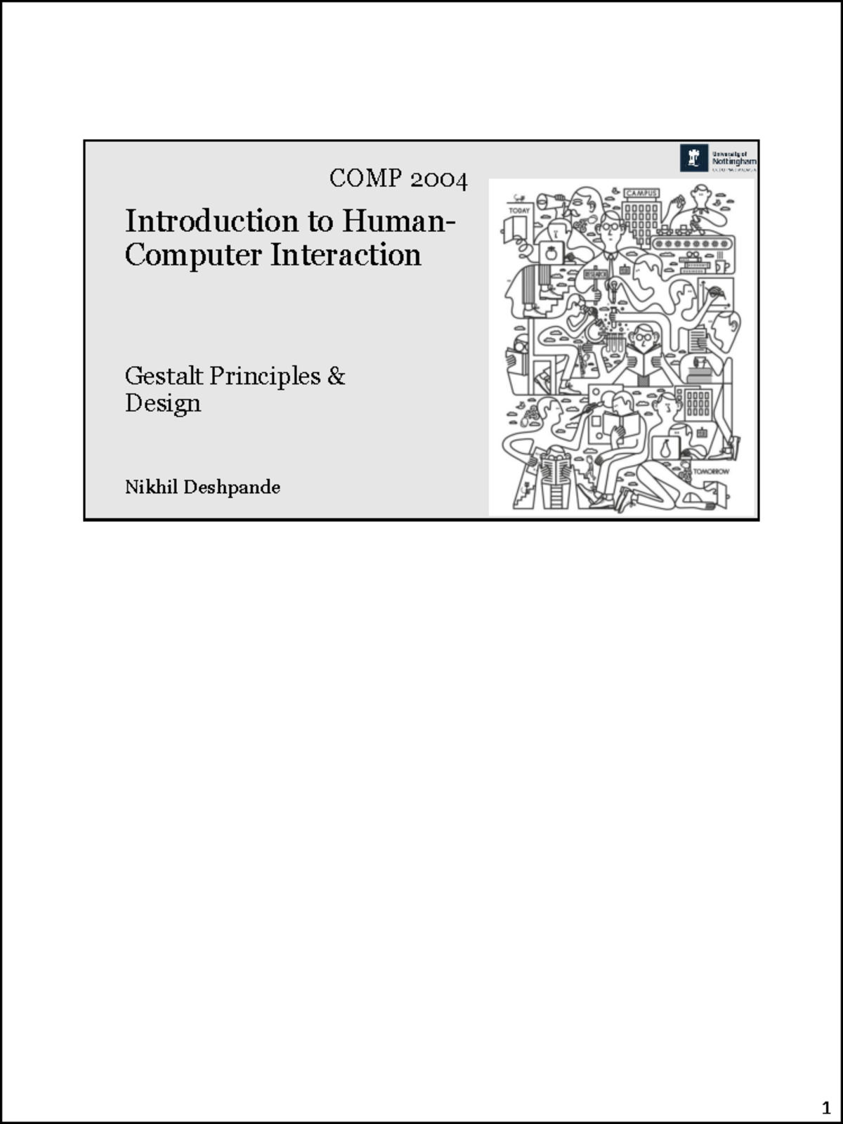 COMP 2004 Lecture Notes: Gestalt Principles in HCI Design - Studocu