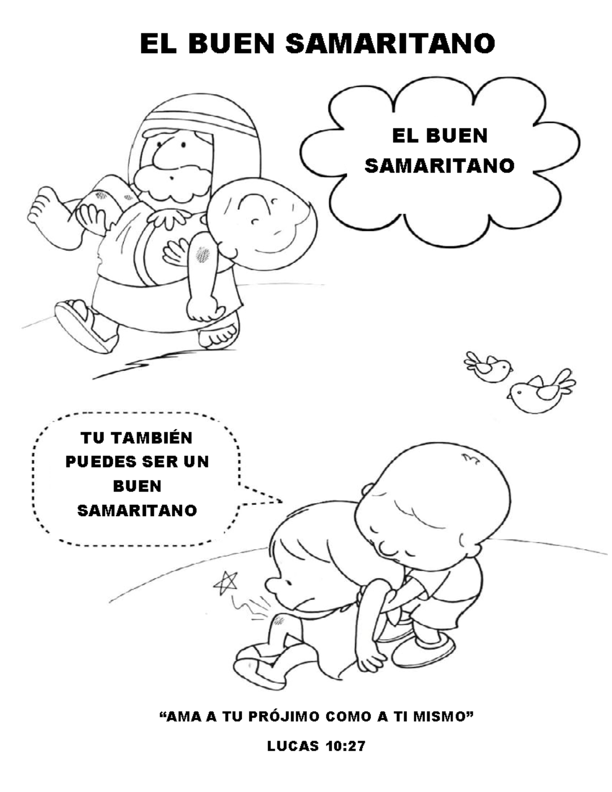Página Para Colorear Del Buen Samaritano Página 2 | Imágenes De