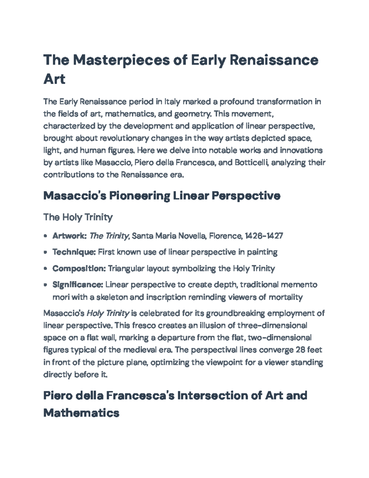 Early Renaissance Art Techniques and Innovations: MAS 101 Overview ...