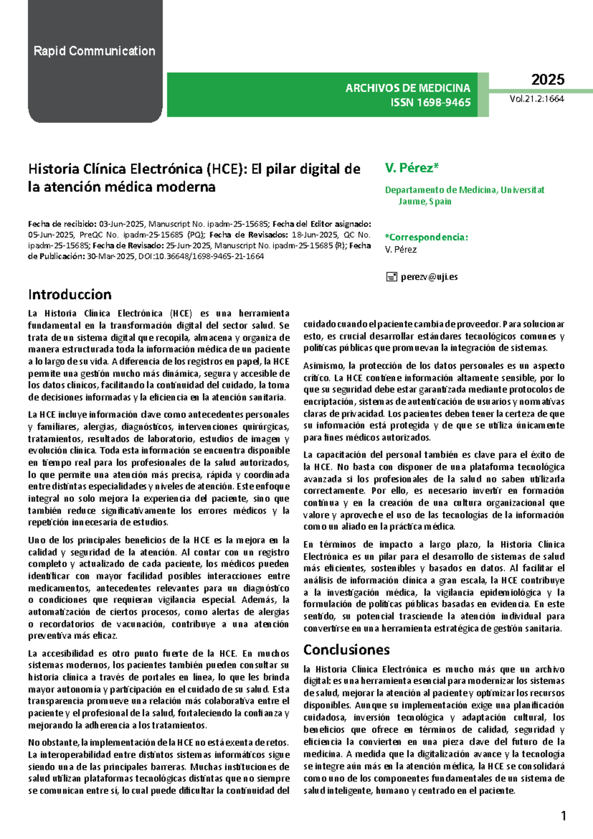 Historia Clínica Electrónica (HCE): Pilar Digital en Atención Médica ...