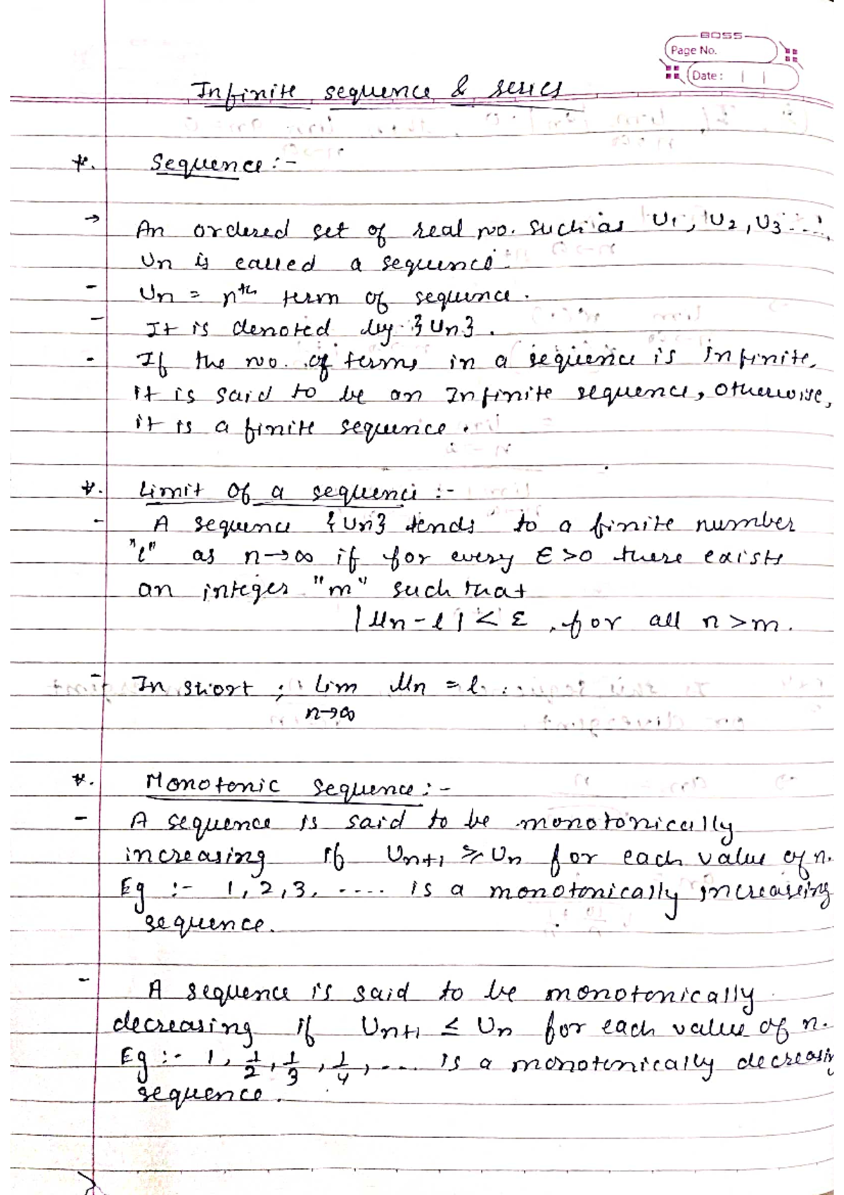 Infinite Sequences and Series Analysis: Concepts and Examples - Studocu