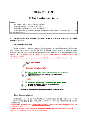 60 QCM en Genetique - Exercices corrigés - Epreuve de Génétique La ...