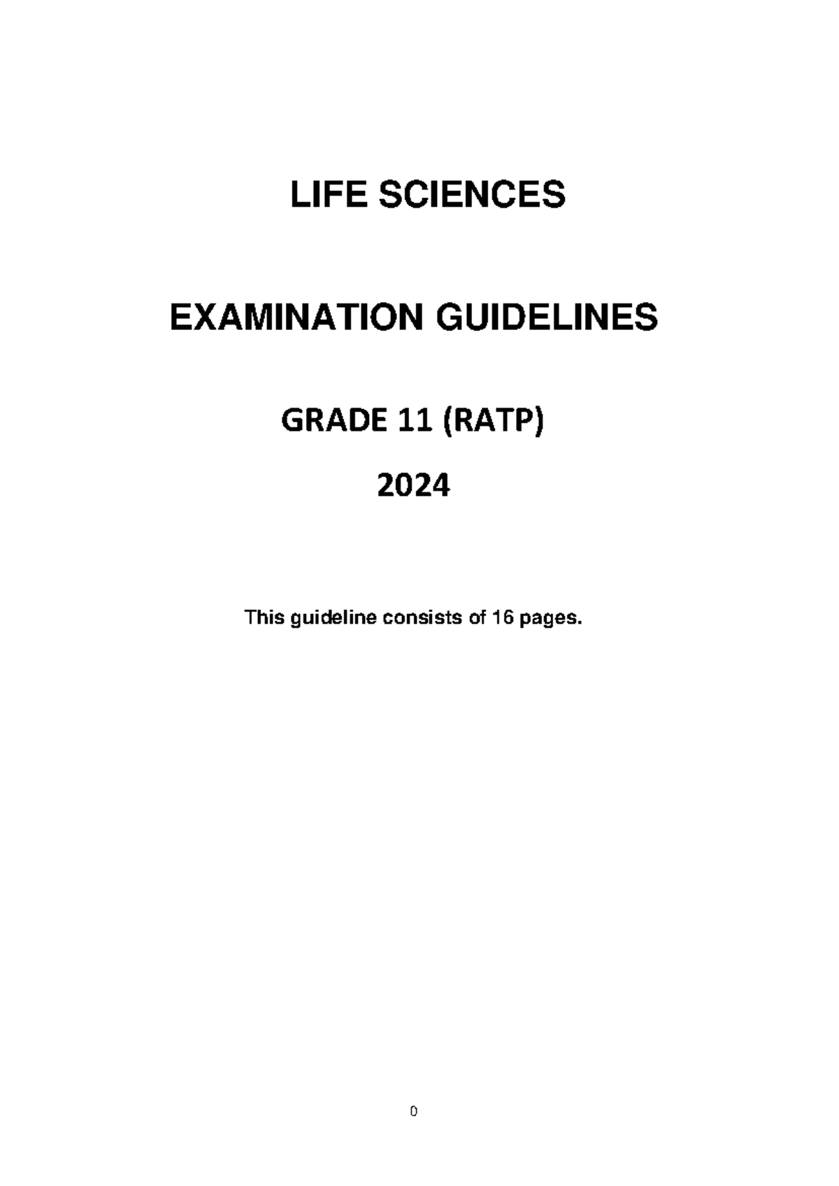 2024 LIFE Sciences Grade 11 Examination Guidelines Final JAN 2024 - Studocu