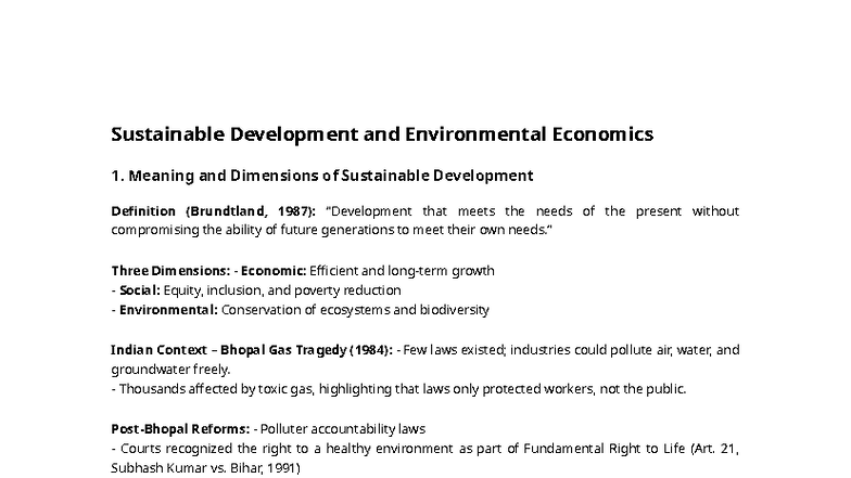 Sustainable Development and Environmental Economics: Key Insights and ...