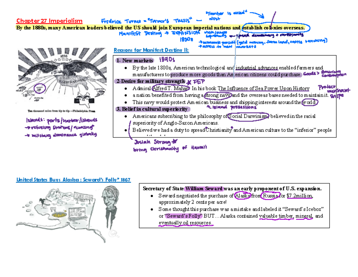 Chapter 27 Imperialism Notes - Chapter 27 Imperialism By the 1880s ...