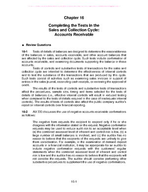 Solution Manual Auditing and Assurance Services 13e by Arens Chapter 12 - Chapter 12 The Impact ...