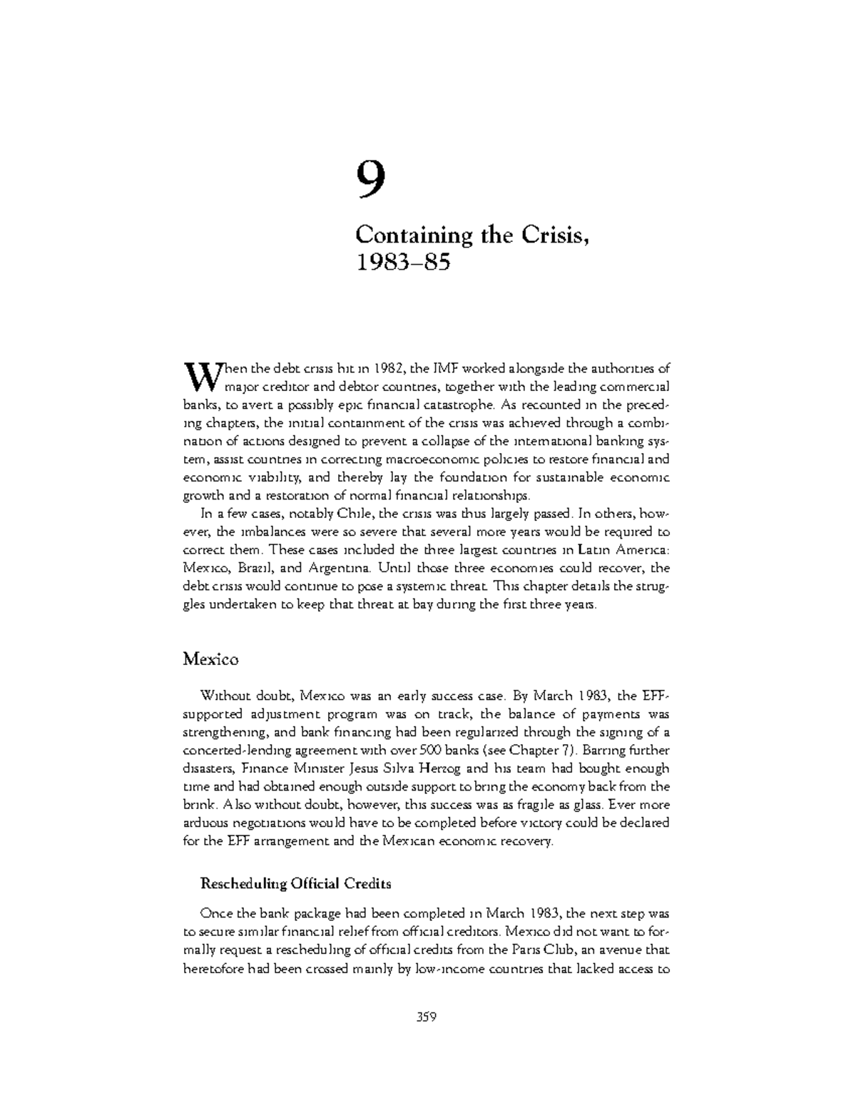 Chapter 9: Containing the Crisis - The 1982 Debt Crisis Response - Studocu