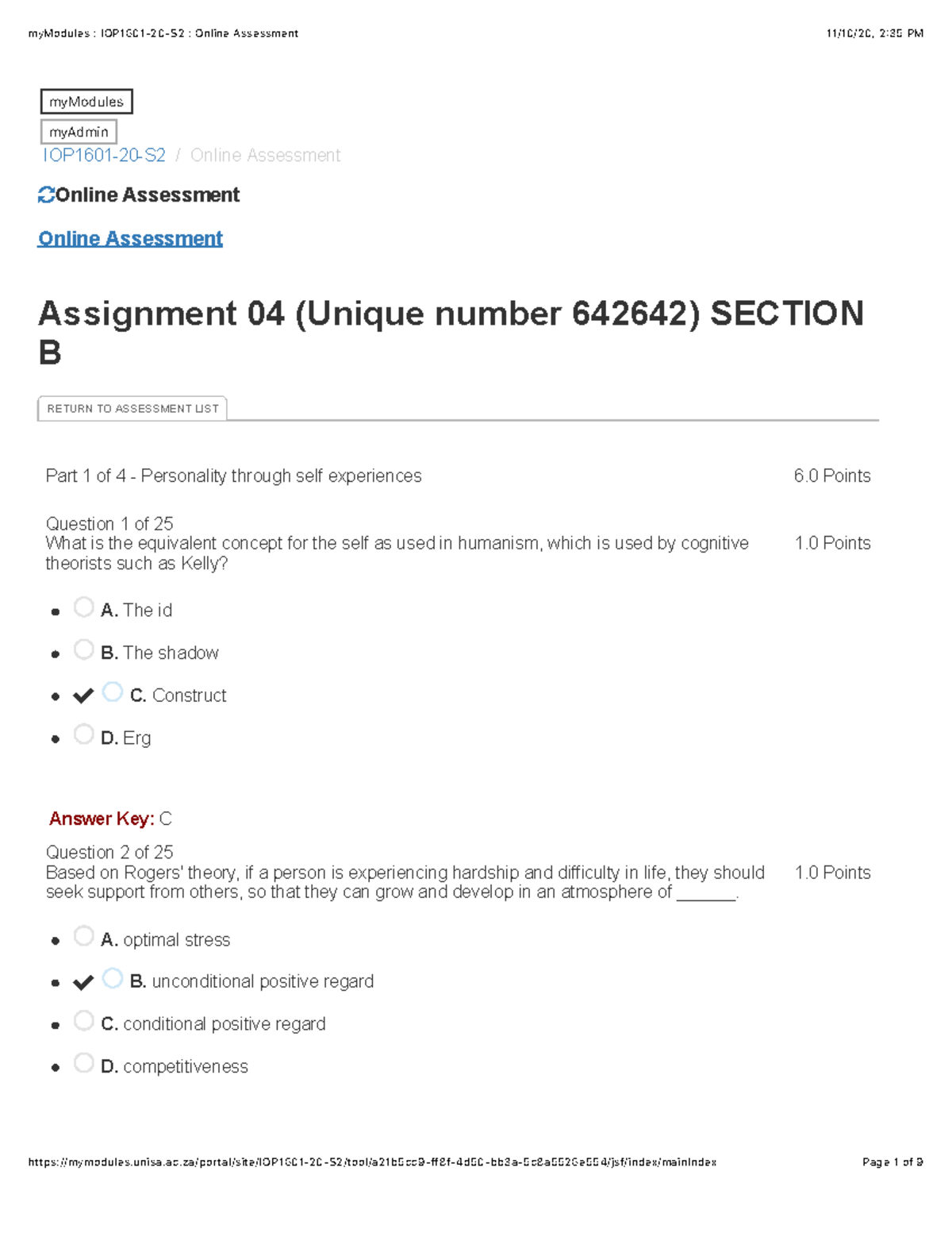 IOP1601 ASS 4 PART B - Assignment 4, Part B Questions and Answers - 1 ...