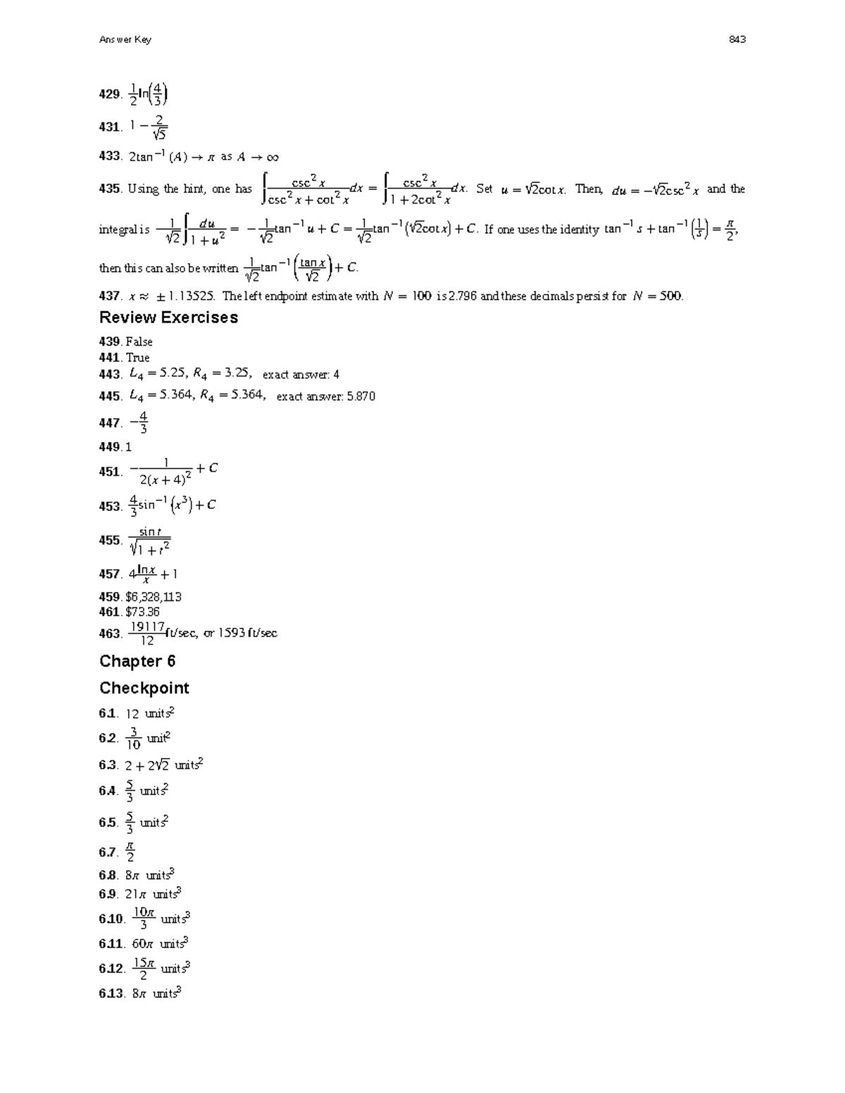 Answer Key for Calculus Volume 1 - Part 426 - Studocu