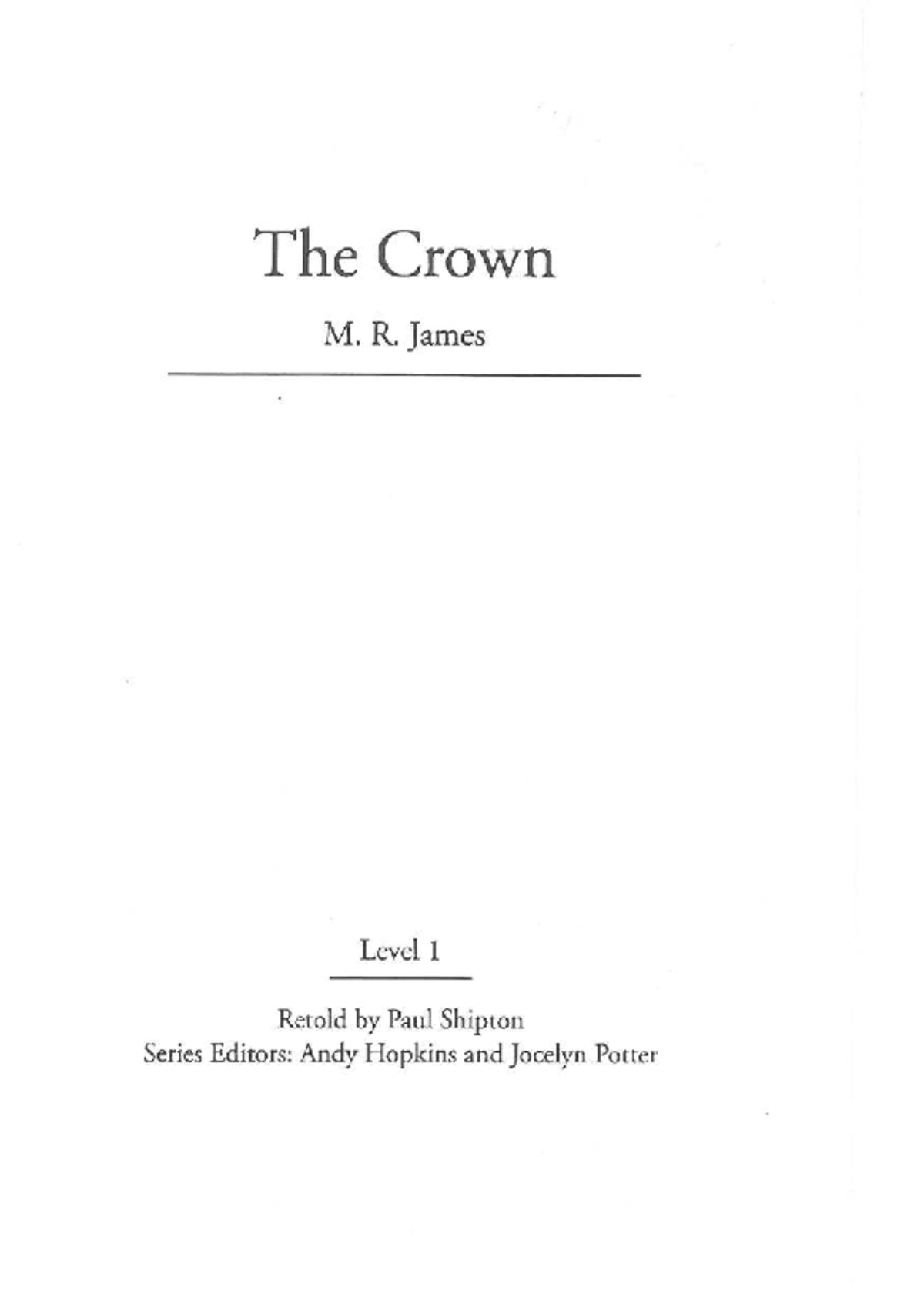 The Crown - Level 1 Retold for Basic English Learners - Studocu