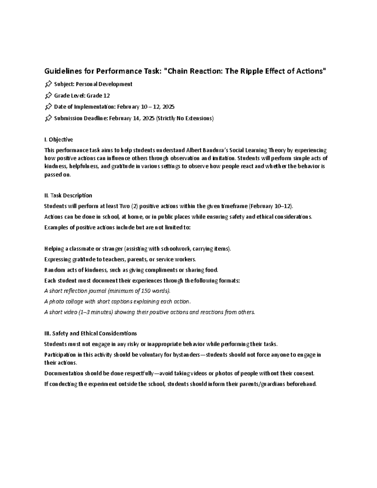 South East Asia Institute of Trade and Technology FOR PETA - Guidelines ...