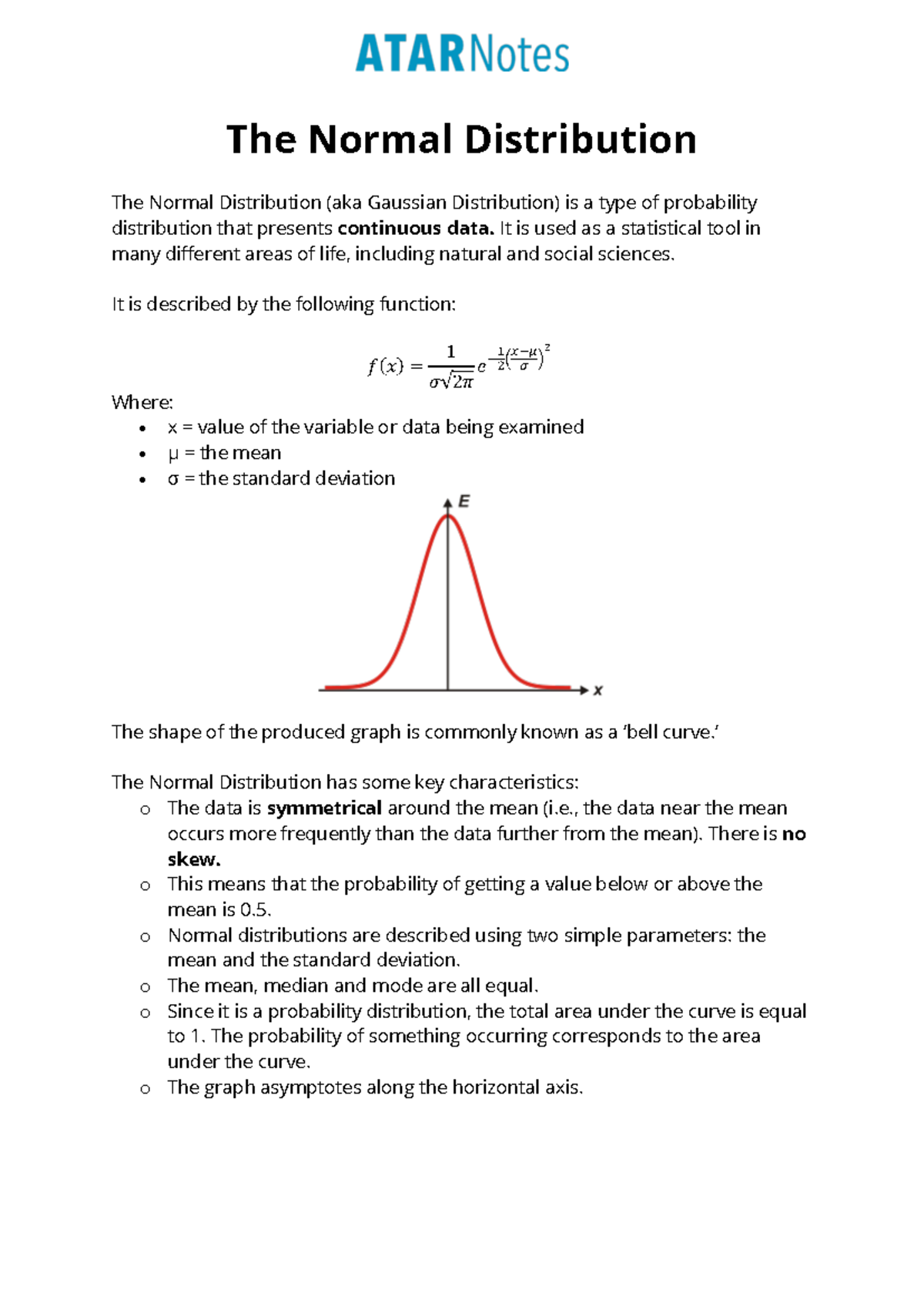 Normal Distribution Overview and Calculation Techniques - Studocu