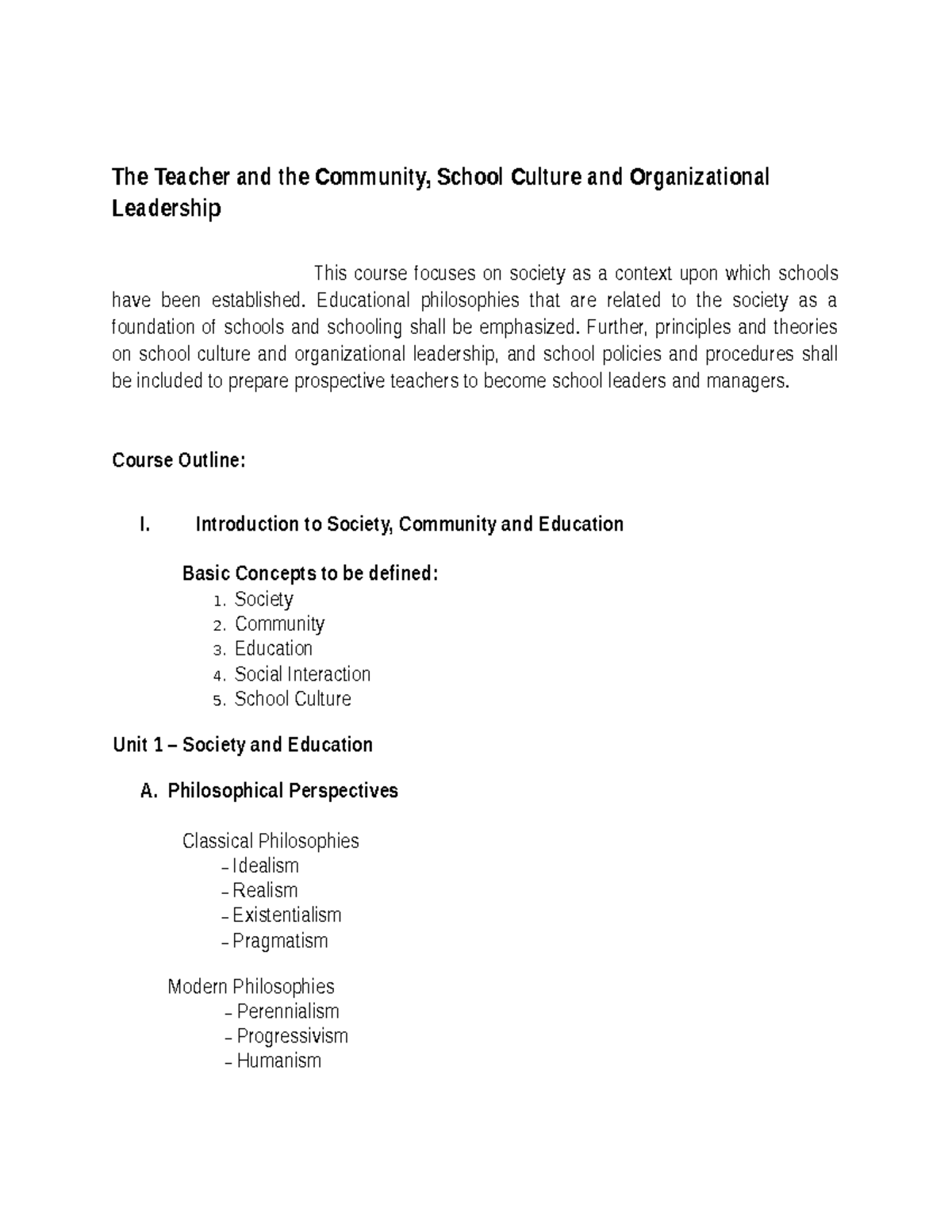 EDU 305: The Teacher's Role in Community & Organizational Leadership ...