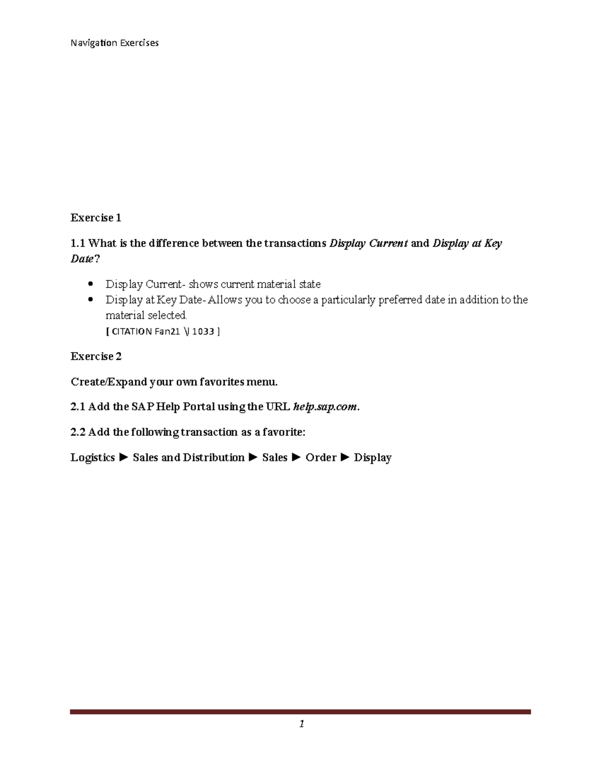 SAP Navigation Exercise - Exploring SAP Transactions and Functions - Studocu