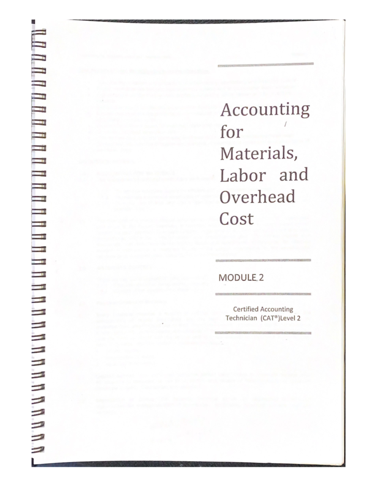 05 CAT Level 2 - Module 2: Accounting for Material, Labor & Overhead ...