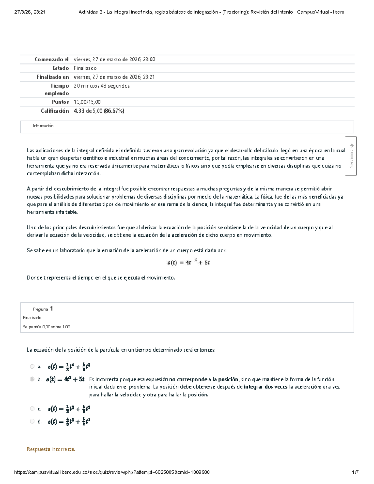 Actividad 3: Cálculo - Integral Indefinida y Reglas de Integración ...