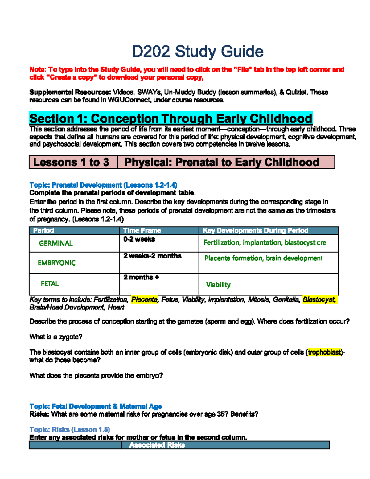 Human Growth & Development Study Guide - D202 - Studocu