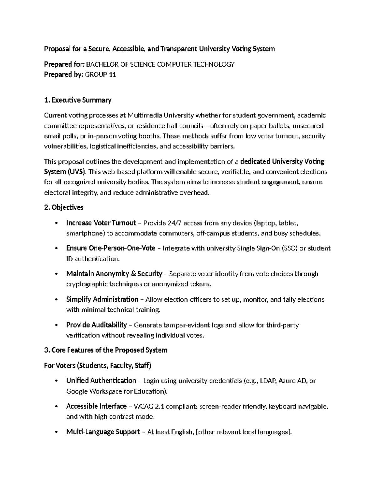 Proposal for a Secure University Voting System - BSC 2023 - Studocu