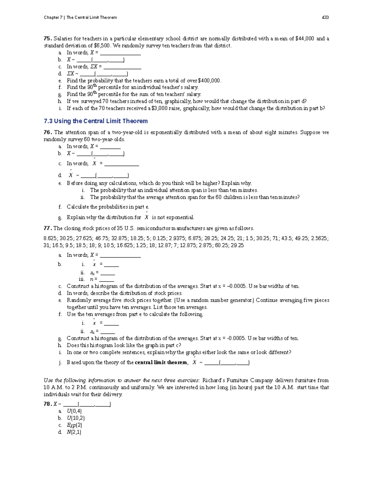 Chapter 7: The Central Limit Theorem - Introductory Statistics 221 ...