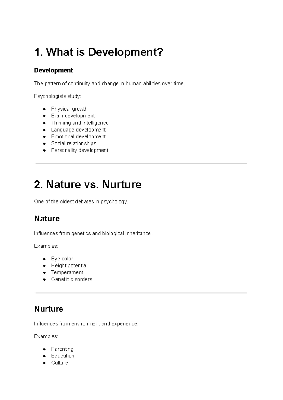 Psychology 101: Developmental Psychology Notes and Key Concepts - Studocu