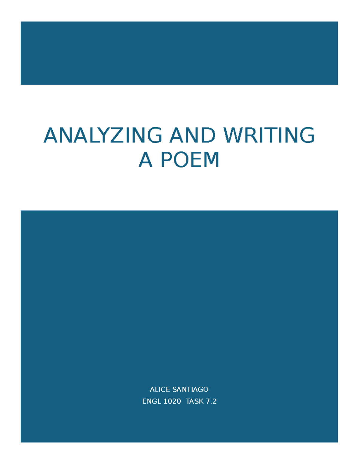 ENGL 1020 Task 7.2: Analyzing the Poem "Cure for Them" - Studocu