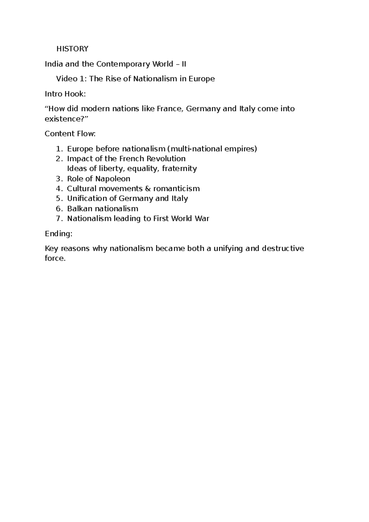 Document - Must read - 🎥 HISTORY India and the Contemporary World – II ...