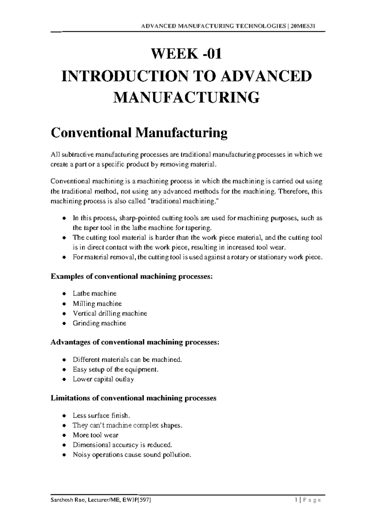 AMT Notes Week -01 - Here is a brief introduction to advanced ...